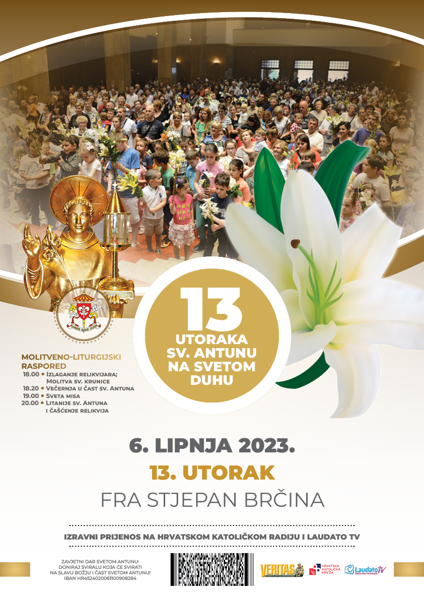 UTORAK 19:00 Uživo sa Svetog Duha pobožnost “Trinaest utoraka” - HKR